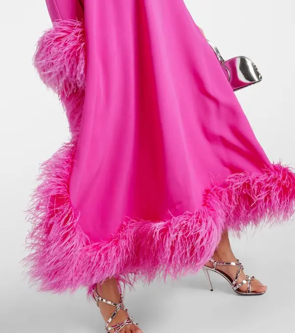 Valentino Garavani Cady Couture Feather-trimmed Gown