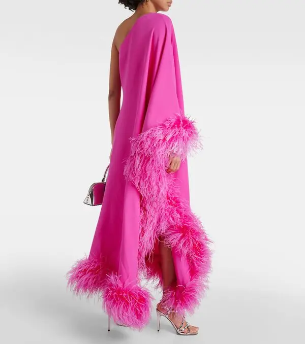 Valentino Garavani Cady Couture Feather-trimmed Gown