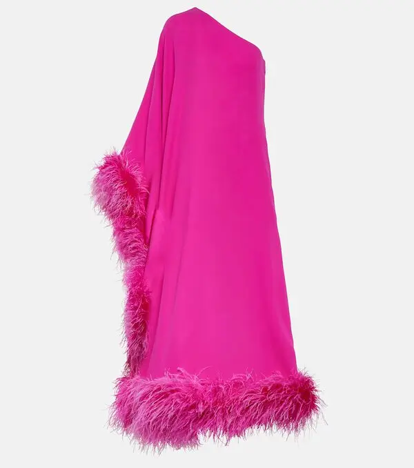Valentino Garavani Cady Couture Feather-trimmed Gown