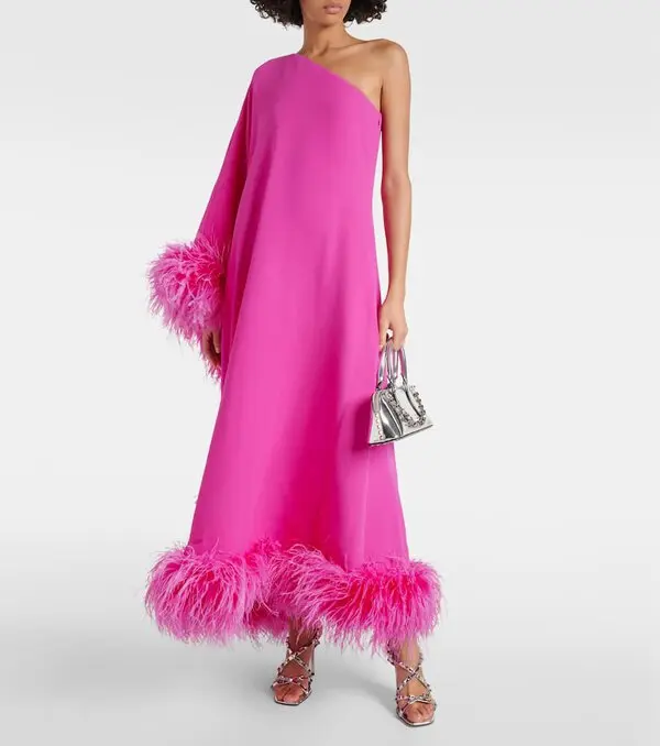 Valentino Garavani Cady Couture Feather-trimmed Gown