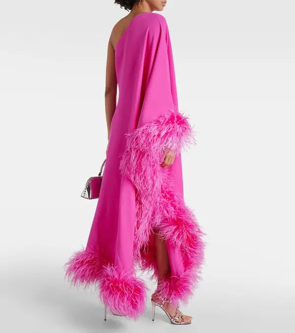 Valentino Garavani Cady Couture Feather-trimmed Gown