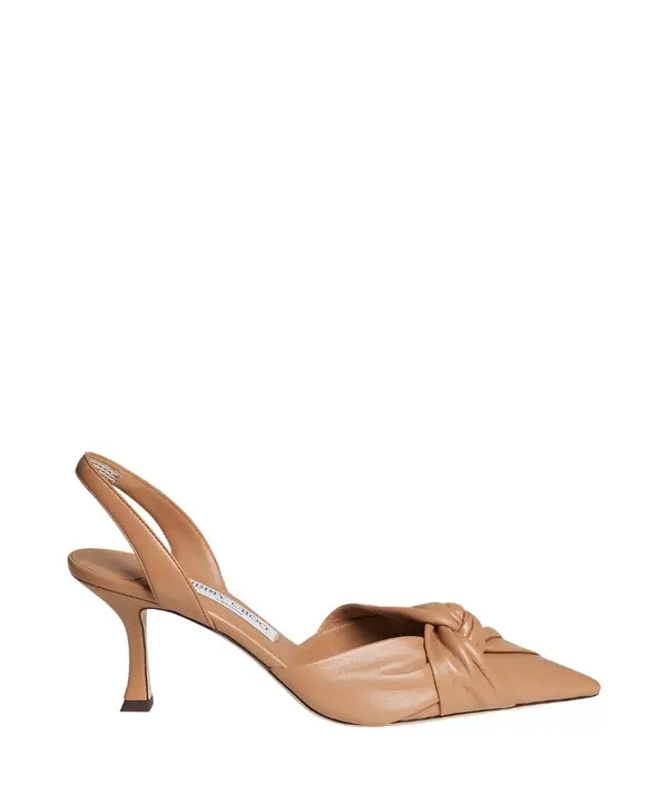 JIMMY CHOO Hedera 90 Leather Pumps - Beige