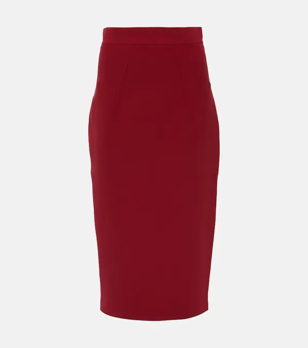 Safiyaa Hokoku Pencil Skirt - Red
