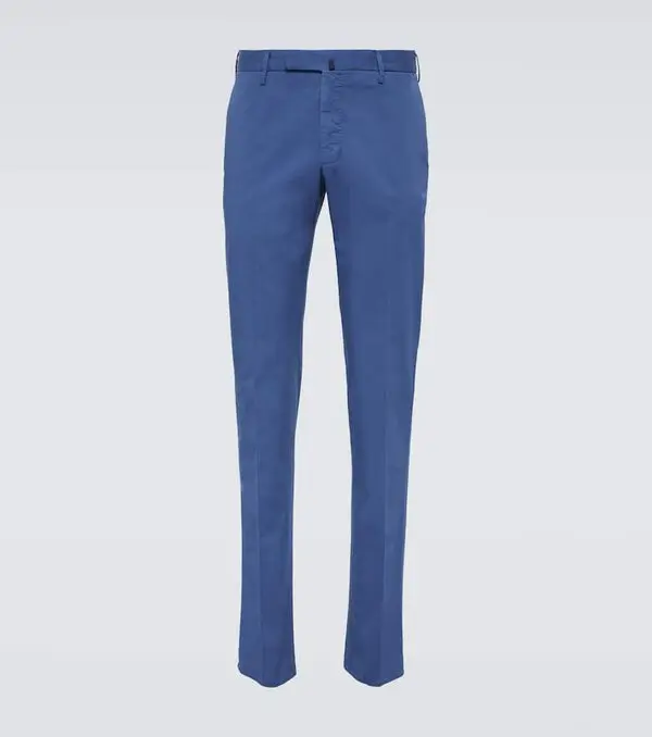 SLOWEAR Incotex Cotton-blend Slim Trousers - Blue