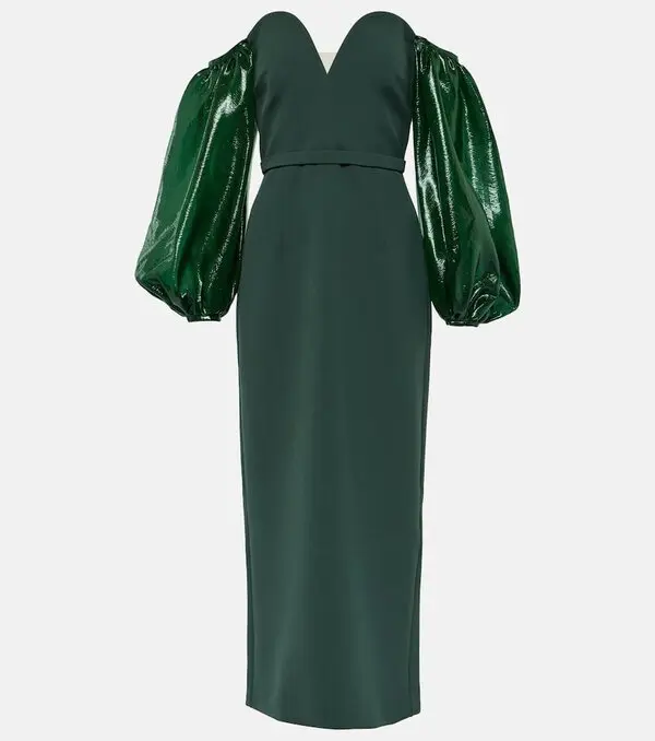Safiyaa Aurelius Balloon-sleeve Midi Dress