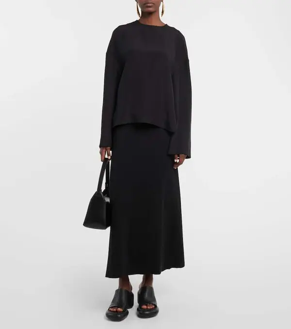 FFORME Ana Silk Cady Blouse - Black