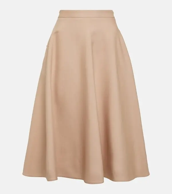 Valentino Garavani Vgold Crêpe Couture Midi Skirt