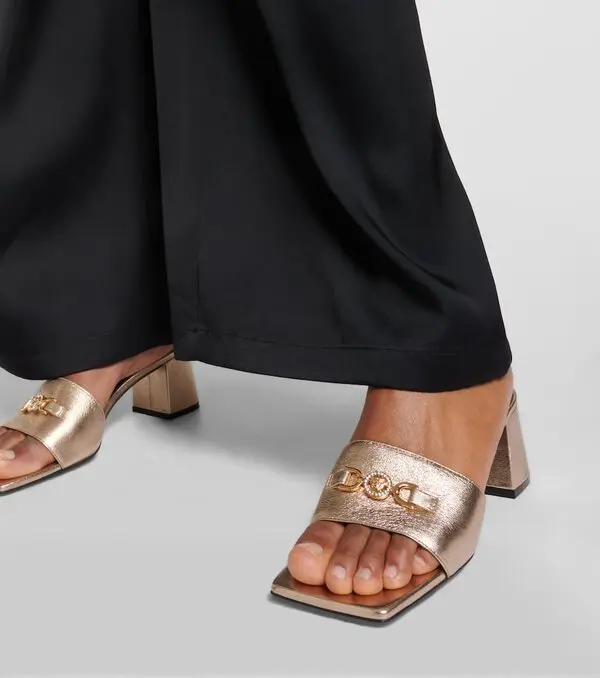 Versace Medusa '95 Metallic Leather Mules
