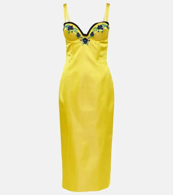 MISS SOHEE Iris Embellished Velvet Midi Dress