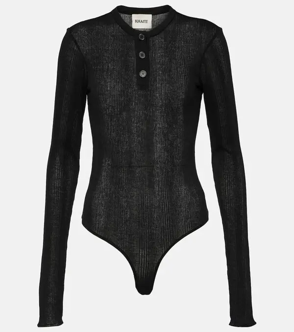 Khaite Janelle Cotton-blend Jersey Bodysuit - Black