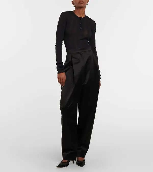 Khaite Janelle Cotton-blend Jersey Bodysuit - Black
