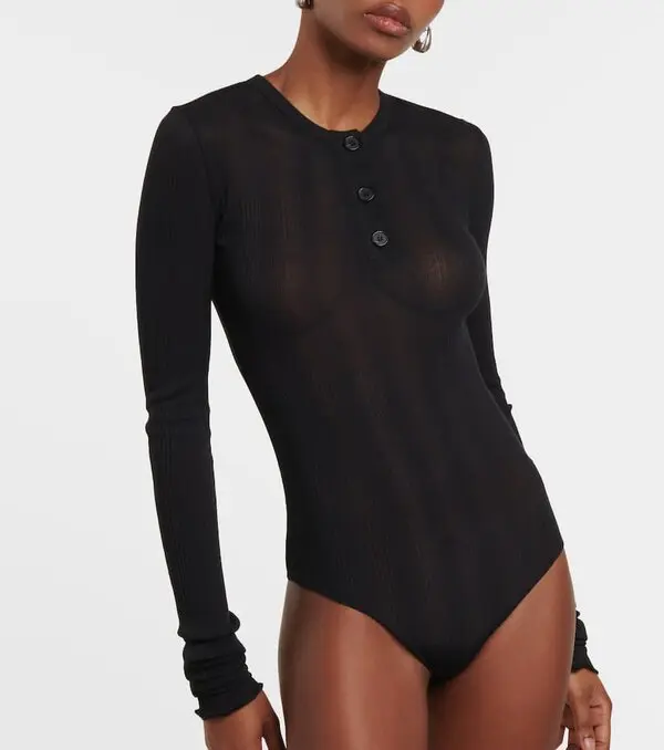 Khaite Janelle Cotton-blend Jersey Bodysuit - Black