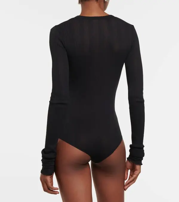 Khaite Janelle Cotton-blend Jersey Bodysuit - Black