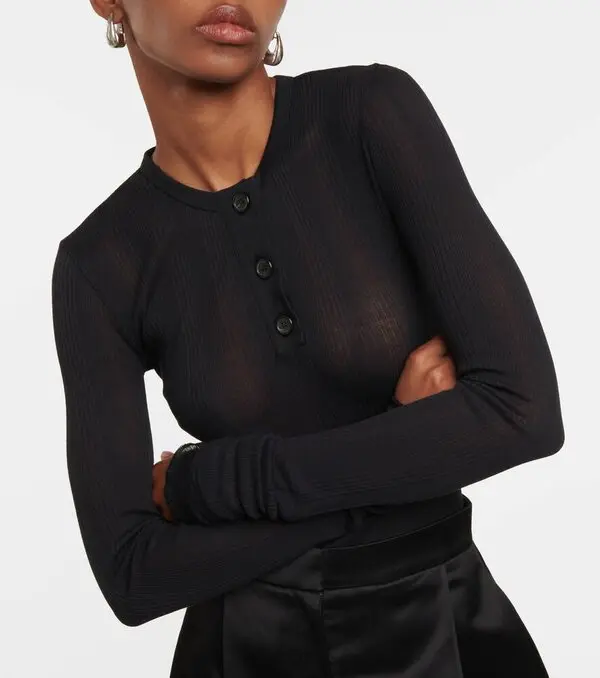 Khaite Janelle Cotton-blend Jersey Bodysuit - Black