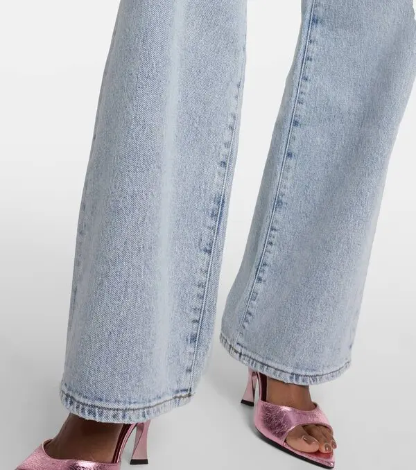 7 For All Mankind High-rise Straight-leg Jeans - Blue