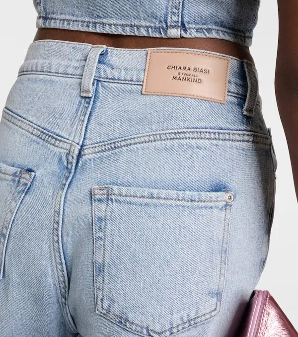 7 For All Mankind High-rise Straight-leg Jeans - Blue