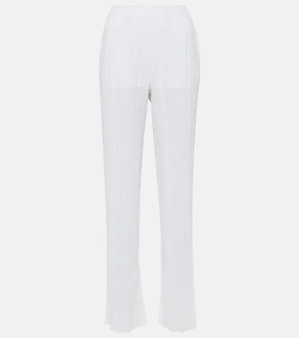 Stella McCartney Pleated Knit Straight Leg Pants