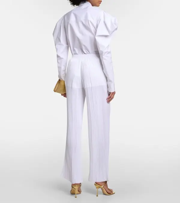 Stella McCartney Pleated Knit Straight Leg Pants