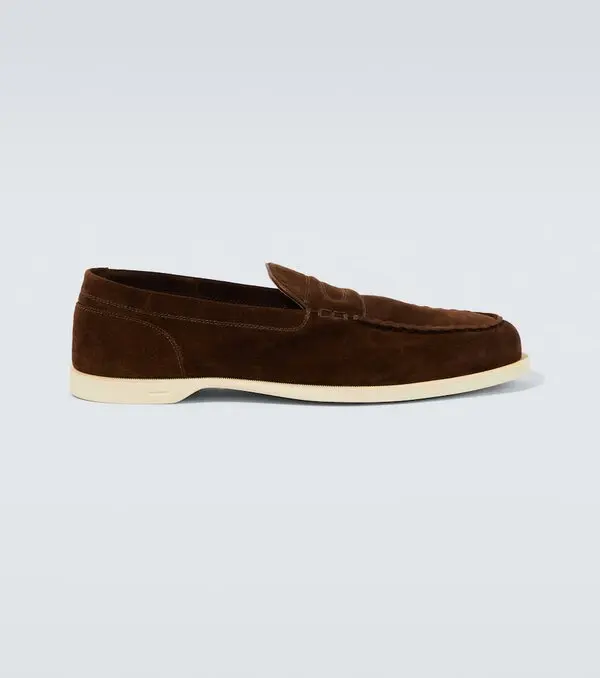 John Lobb Pace Suede Loafers - Brown