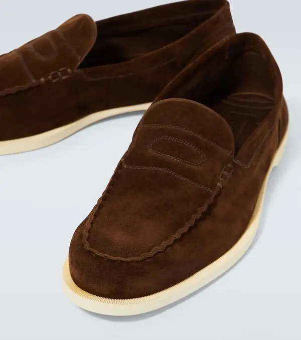 John Lobb Pace Suede Loafers - Brown