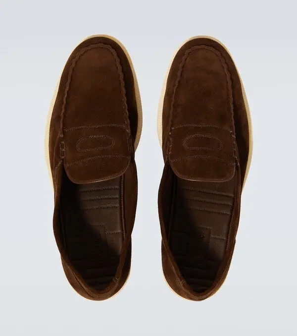 John Lobb Pace Suede Loafers - Brown