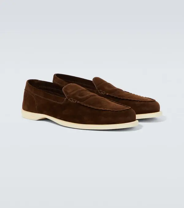 John Lobb Pace Suede Loafers - Brown