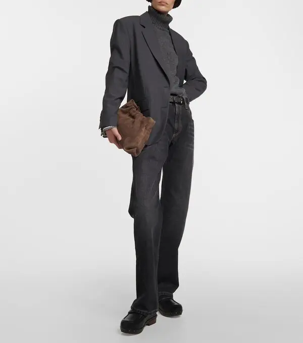 Brunello Cucinelli Oversized Wool-blend Blazer - Grey