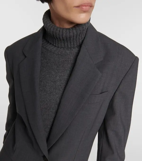 Brunello Cucinelli Oversized Wool-blend Blazer - Grey