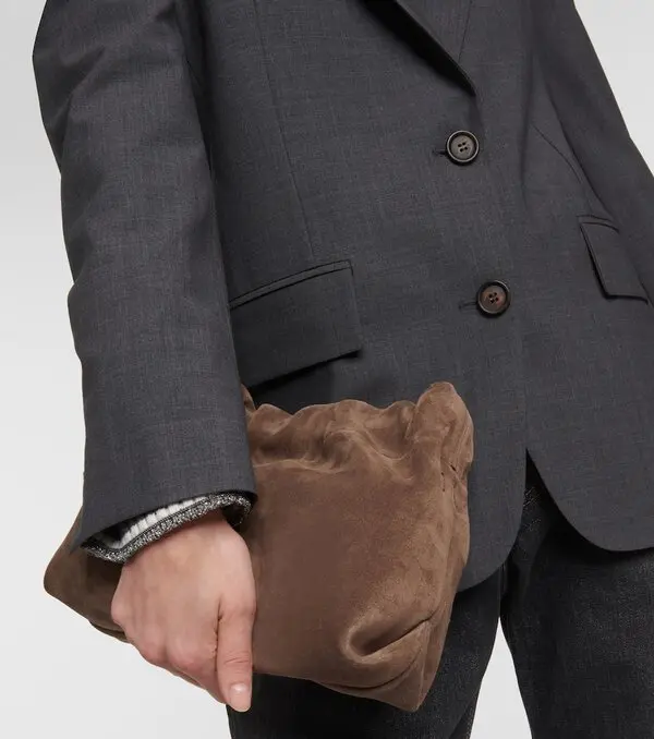 Brunello Cucinelli Oversized Wool-blend Blazer - Grey