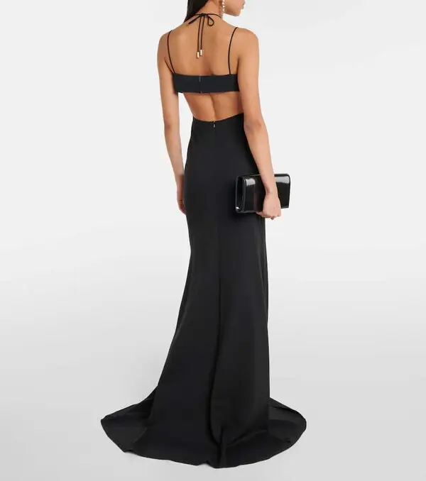 David Koma Embroidered Cutout Gown