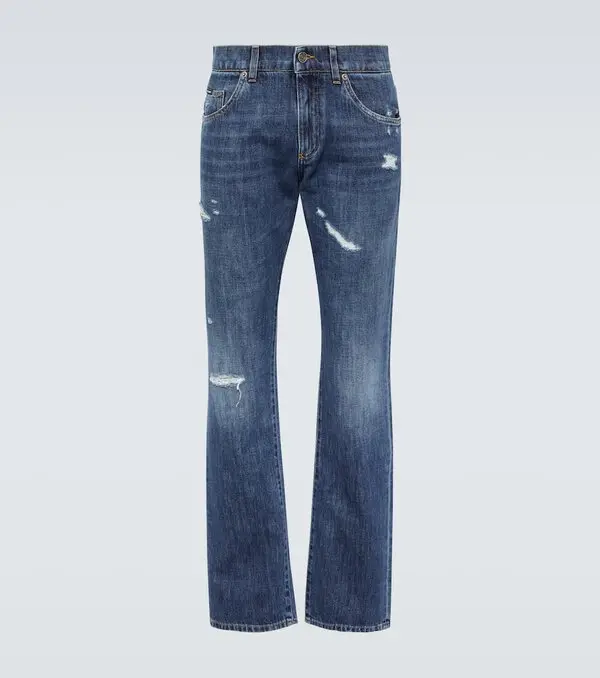 Dolce & Gabbana Distressed Straight Jeans