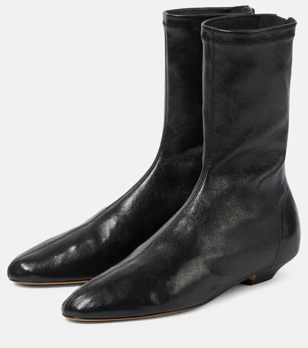 Khaite Apollo Leather Ankle Boots