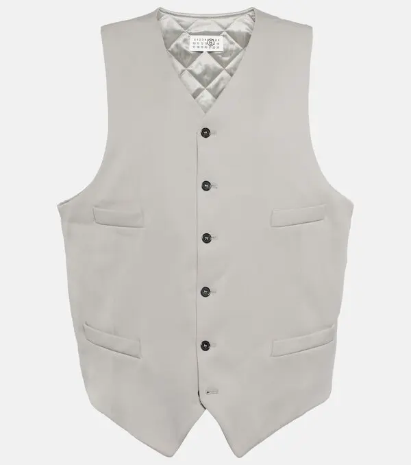 MAISON MARGIELA Oversized Wool-blend Vest - Neutrals