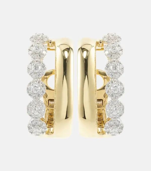 Yeprem Golden Strada 18kt Gold Clip-on Earrings With Diamonds - Yellow