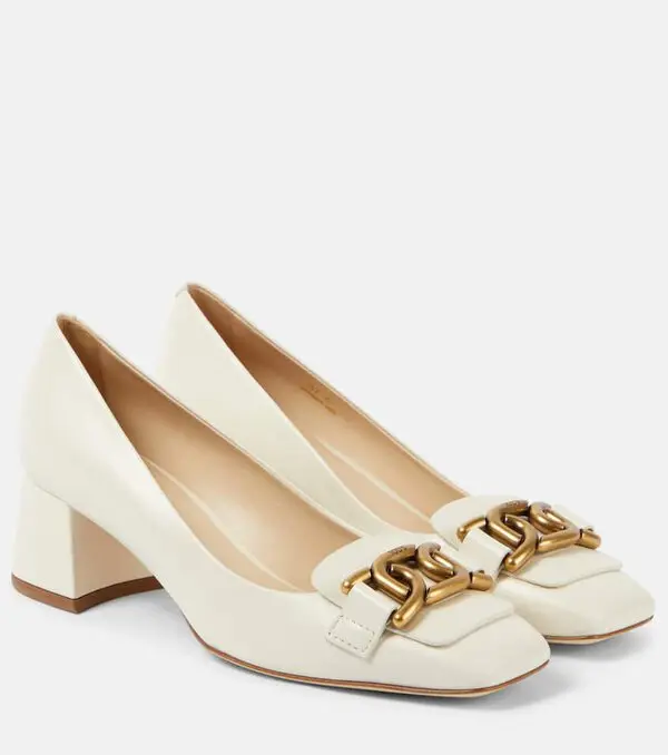 TOD'S Kate Leather Pumps - White