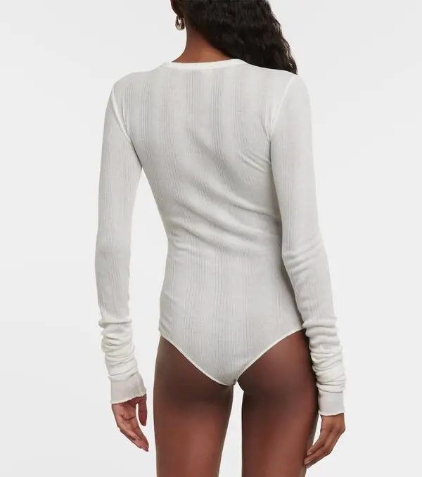 Khaite Janelle Cotton-blend Jersey Bodysuit - White