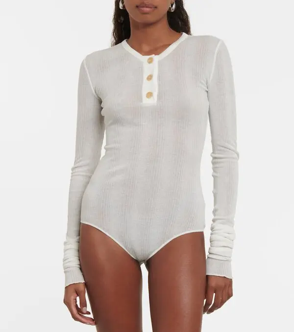 Khaite Janelle Cotton-blend Jersey Bodysuit - White