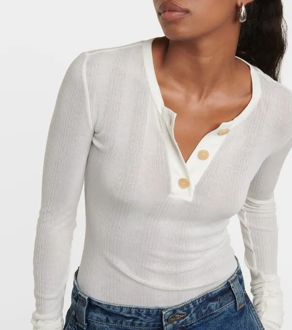 Khaite Janelle Cotton-blend Jersey Bodysuit - White