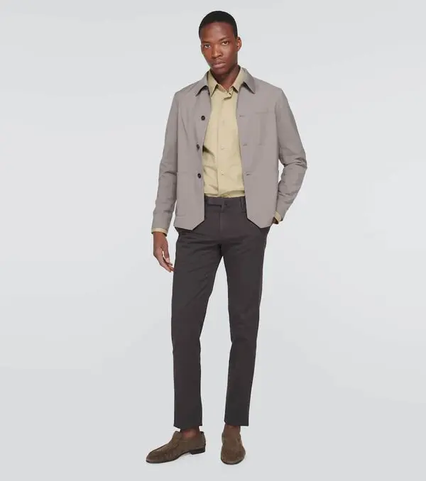 SLOWEAR Incotex Cotton-blend Slim Pants - Grey