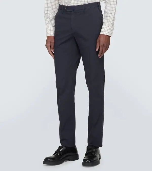 SLOWEAR Incotex Cotton-blend Straight Pants - Blue