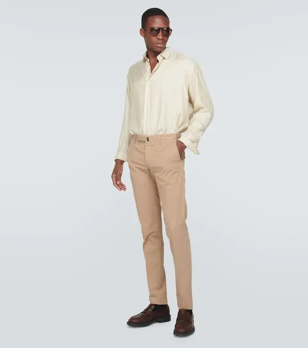 SLOWEAR Slim Fit Cotton-blend Pants - Beige