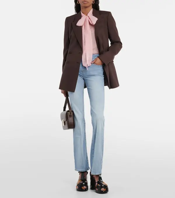 Ag Embroidered Flared Jeans