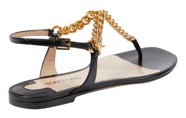 TOM FORD Embellished Leather Thong Sandals