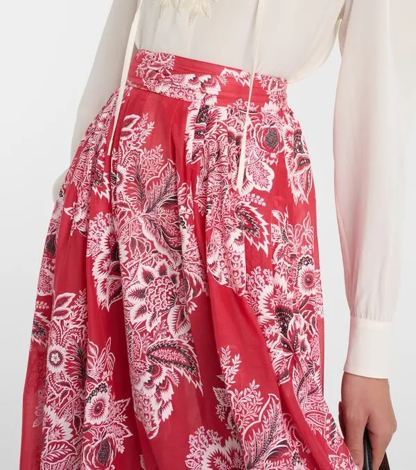 Etro High-rise Cotton And Silk Maxi Skirt