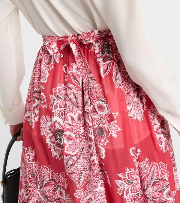 Etro High-rise Cotton And Silk Maxi Skirt