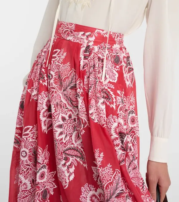Etro High-rise Cotton And Silk Maxi Skirt