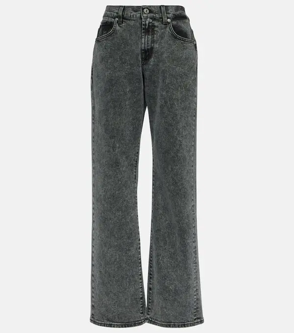 7 For All Mankind Low-rise Straight-leg Jeans - Grey