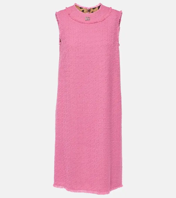 Dolce & Gabbana Dg Tweed Minidress - Pink