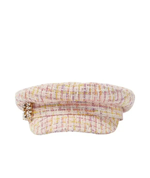 ROGER VIVIER Bouclé Newsboy Cap - Pink