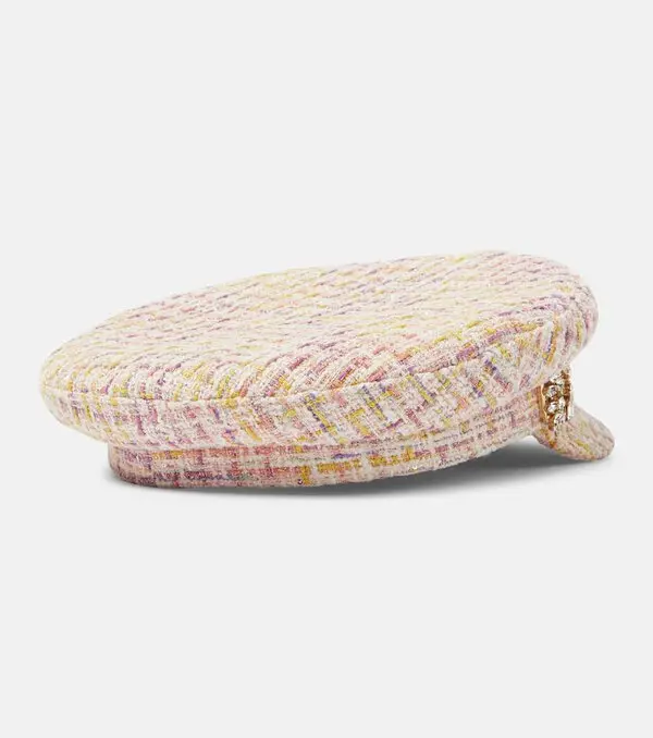 ROGER VIVIER Bouclé Newsboy Cap